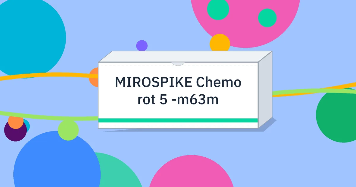 Symbolbild: Packung mit der Aufschrift MIROSPIKE Chemo rot 5 -m63m (PZN 02350632) – Verfügbarkeit und Bezug in Apotheken in Frankfurt am Main