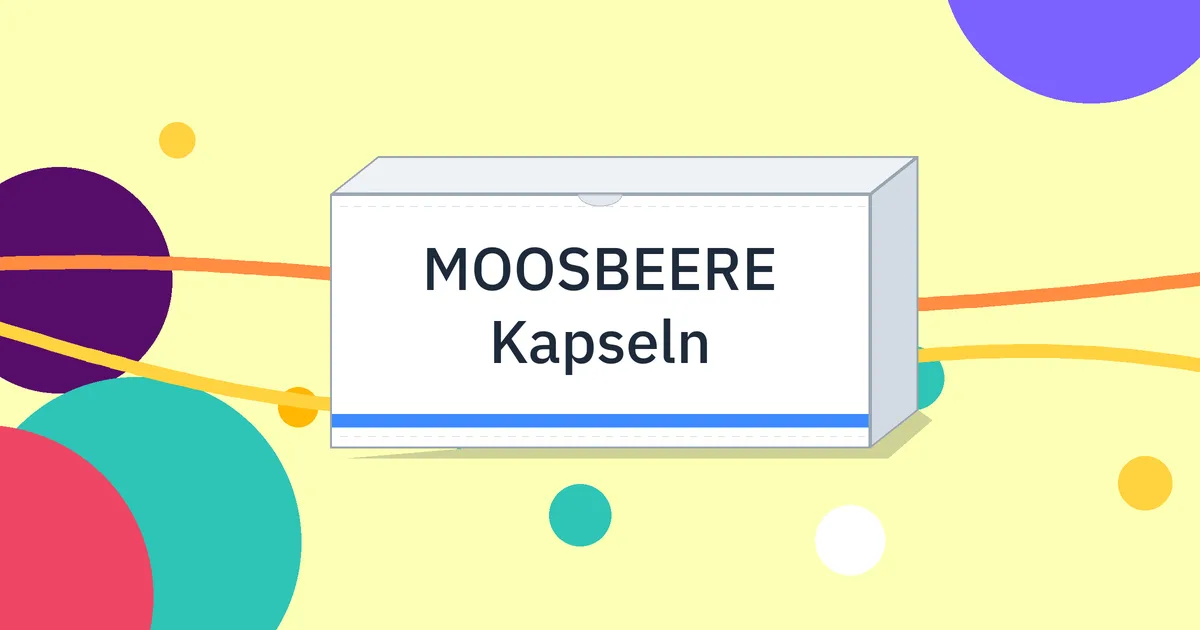 Symbolbild: Packung mit der Aufschrift MOOSBEERE Kapseln (PZN 06151616) – Verfügbarkeit und Bezug in Apotheken in Frankfurt am Main