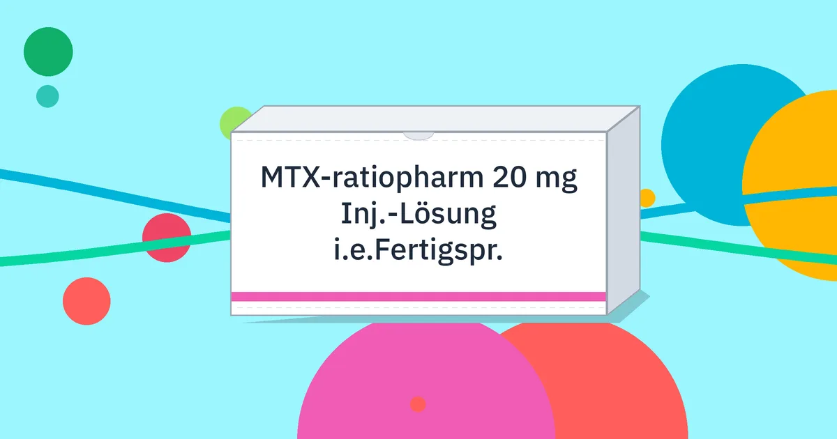 Symbolbild: Packung mit der Aufschrift MTX-ratiopharm 20 mg Inj.-Lösung i.e.Fertigspr. (PZN 14375063) – Verfügbarkeit und Bezug in Apotheken in Frankfurt am Main