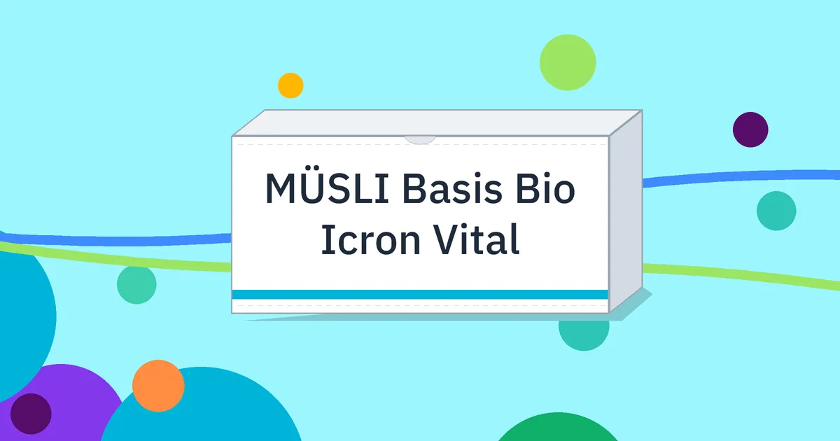 Symbolbild: Packung mit der Aufschrift MÜSLI Basis Bio Icron Vital (PZN 01911614) – Verfügbarkeit und Bezug in Apotheken in Frankfurt am Main