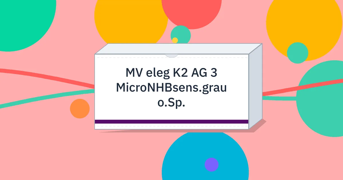 Symbolbild: Packung mit der Aufschrift MV eleg K2 AG 3 MicroNHBsens.grau o.Sp. (PZN 18930142) – Verfügbarkeit und Bezug in Apotheken in Frankfurt am Main