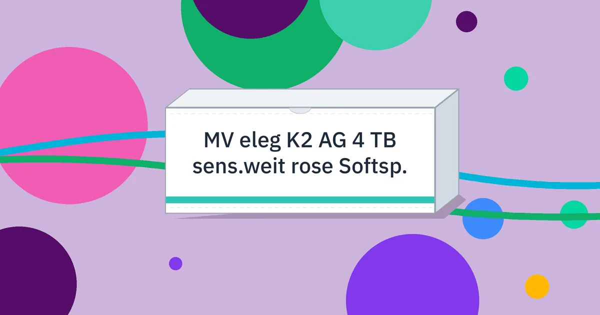 Symbolbild: Packung mit der Aufschrift MV eleg K2 AG 4 TB sens.weit rose Softsp. (PZN 14699848) – Verfügbarkeit und Bezug in Apotheken in Frankfurt am Main