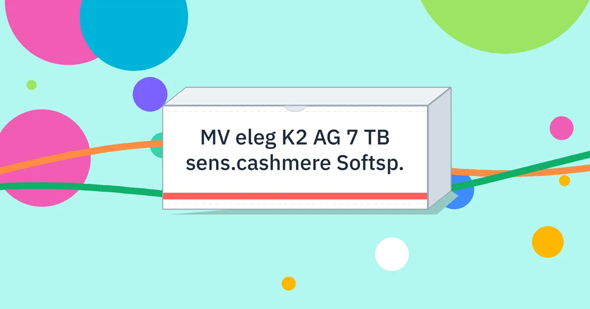 Symbolbild: Packung mit der Aufschrift MV eleg K2 AG 7 TB sens.cashmere Softsp. (PZN 14678792) – Verfügbarkeit und Bezug in Apotheken in Frankfurt am Main