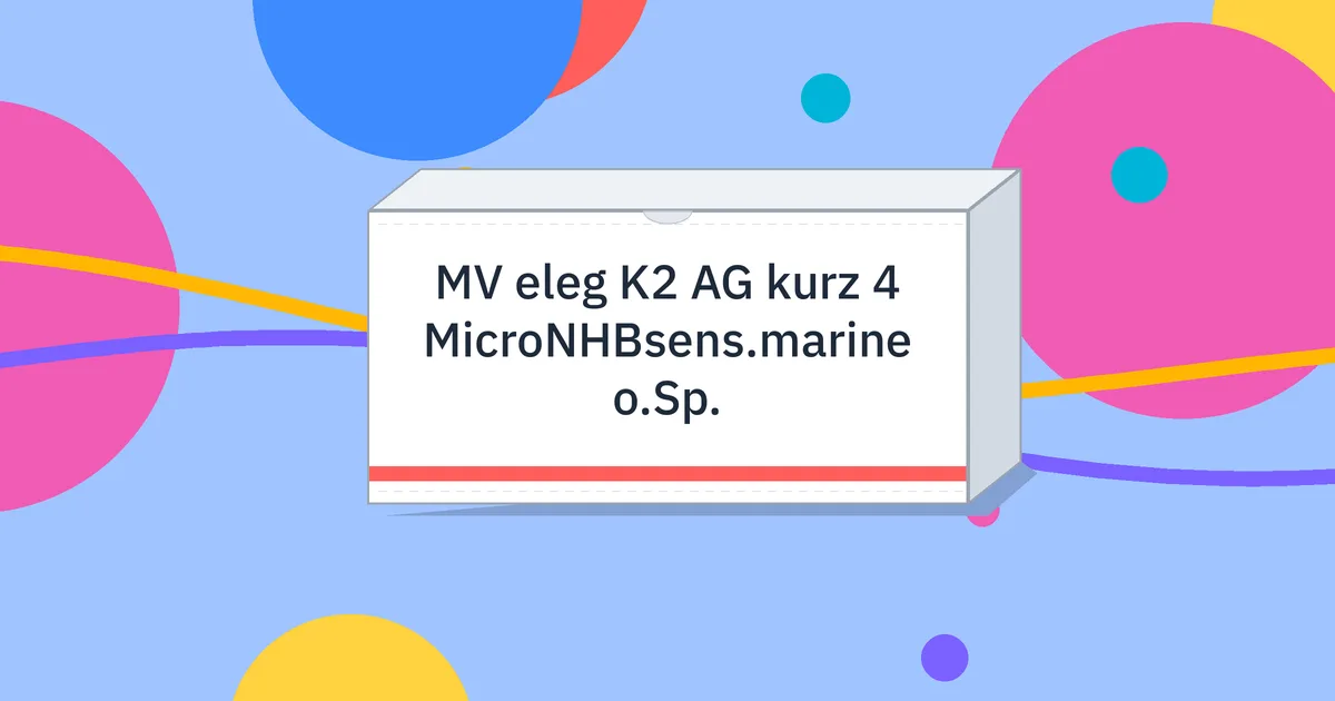 Symbolbild: Packung mit der Aufschrift MV eleg K2 AG kurz 4 MicroNHBsens.marine o.Sp. (PZN 15710380) – Verfügbarkeit und Bezug in Apotheken in Frankfurt am Main