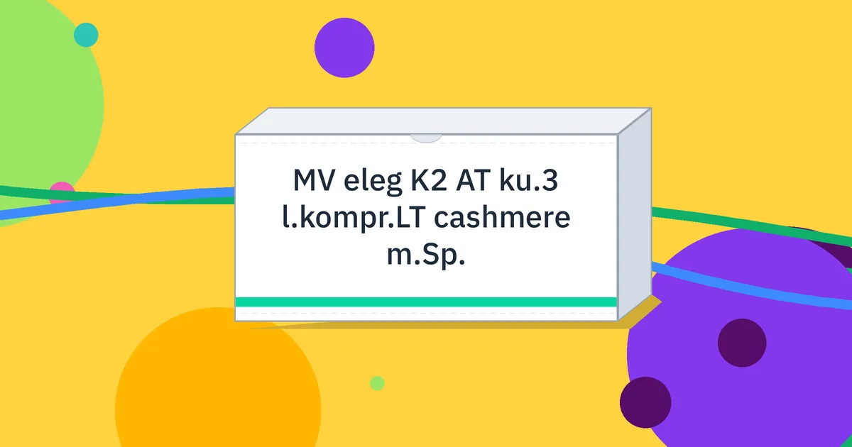 Symbolbild: Packung mit der Aufschrift MV eleg K2 AT ku.3 l.kompr.LT cashmere m.Sp. (PZN 14663158) – Verfügbarkeit und Bezug in Apotheken in Frankfurt am Main