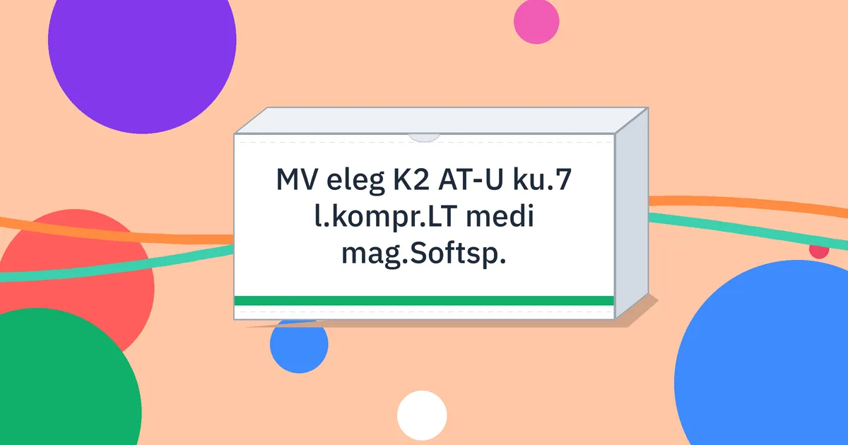 Symbolbild: Packung mit der Aufschrift MV eleg K2 AT-U ku.7 l.kompr.LT medi mag.Softsp. (PZN 14627665) – Verfügbarkeit und Bezug in Apotheken in Frankfurt am Main