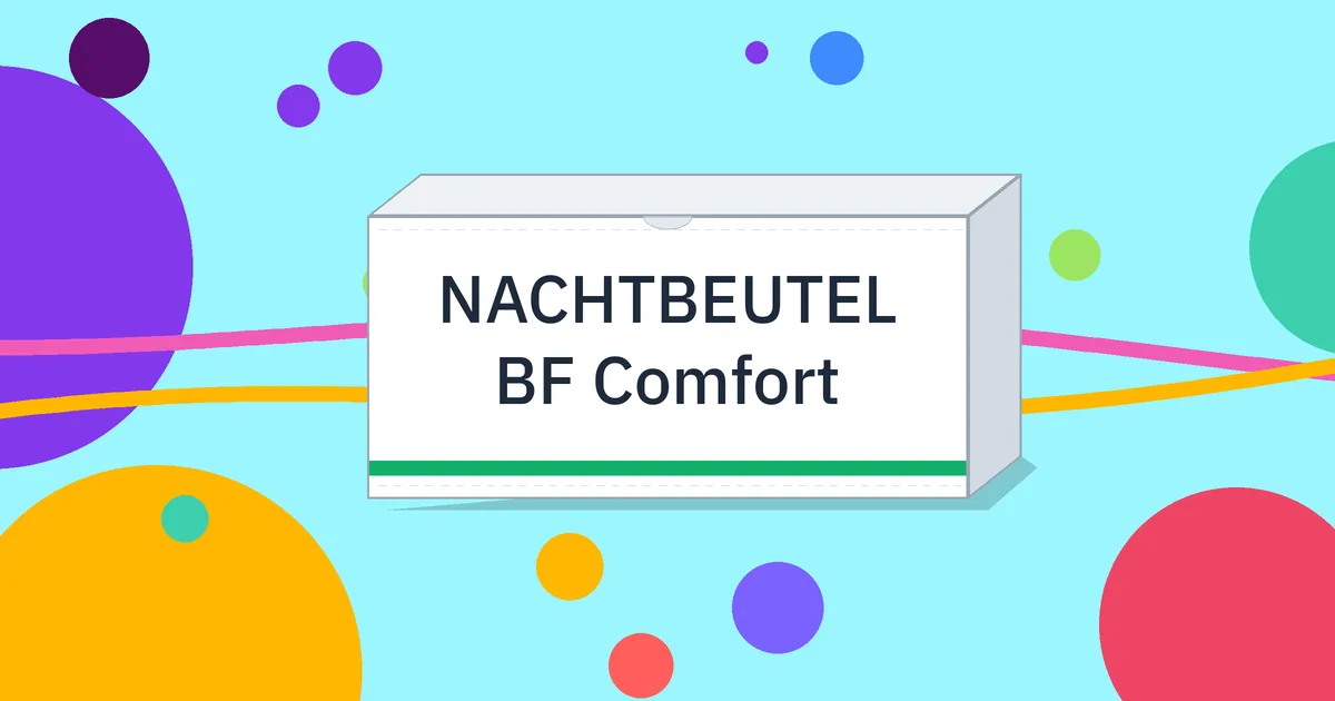 Symbolbild: Packung mit der Aufschrift NACHTBEUTEL BF Comfort (PZN 07373922) – Verfügbarkeit und Bezug in Apotheken in Frankfurt am Main