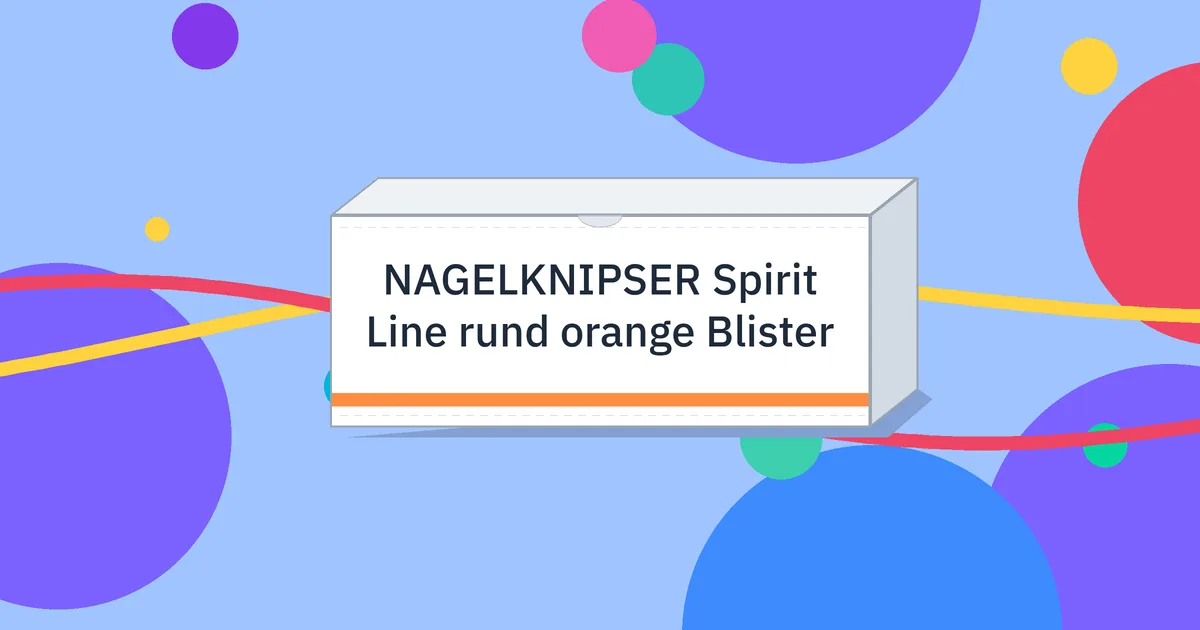 Symbolbild: Packung mit der Aufschrift NAGELKNIPSER Spirit Line rund orange Blister (PZN 10348804) – Verfügbarkeit und Bezug in Apotheken in Frankfurt am Main
