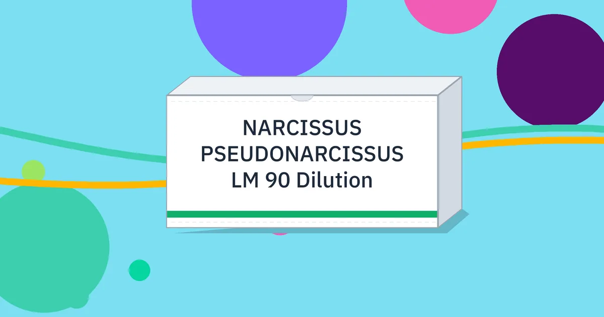 Symbolbild: Packung mit der Aufschrift NARCISSUS PSEUDONARCISSUS LM 90 Dilution (PZN 13616122) – Verfügbarkeit und Bezug in Apotheken in Frankfurt am Main