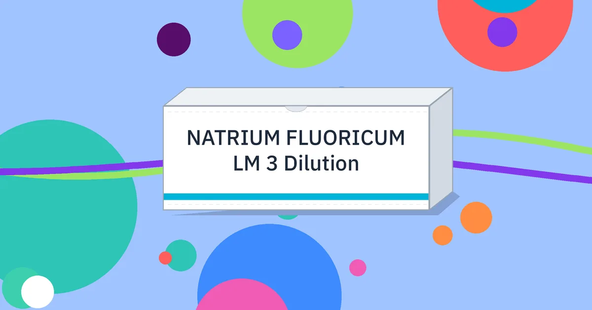 Symbolbild: Packung mit der Aufschrift NATRIUM FLUORICUM LM 3 Dilution (PZN 12962371) – Verfügbarkeit und Bezug in Apotheken in Frankfurt am Main