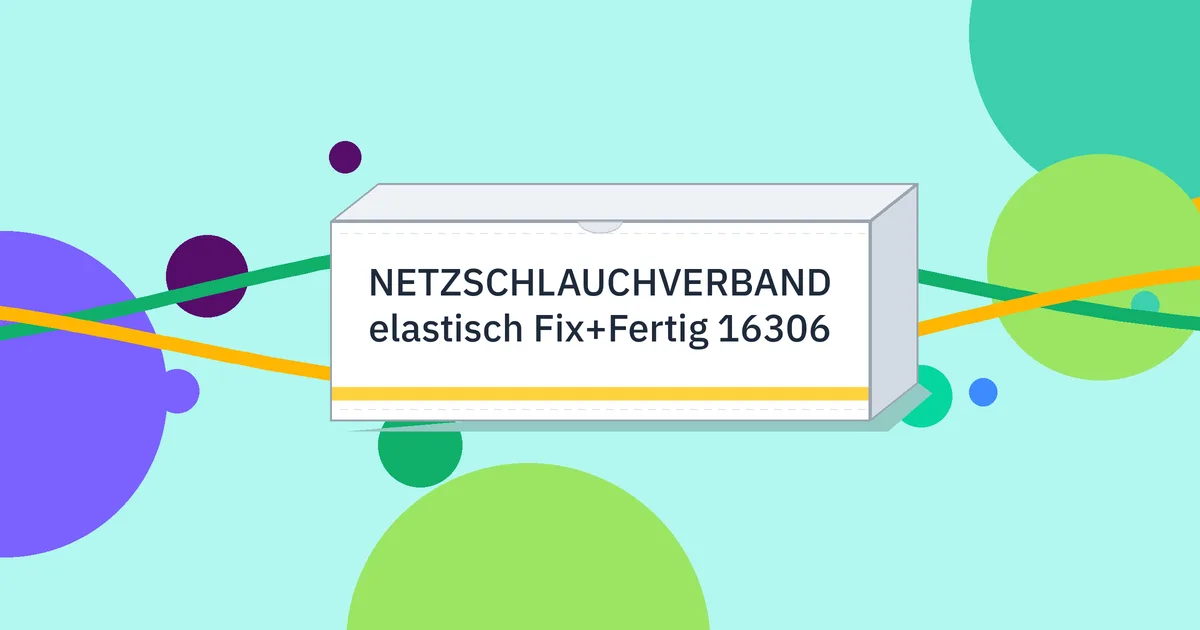 Symbolbild: Packung mit der Aufschrift NETZSCHLAUCHVERBAND elastisch Fix+Fertig 16306 (PZN 02092644) – Verfügbarkeit und Bezug in Apotheken in Frankfurt am Main