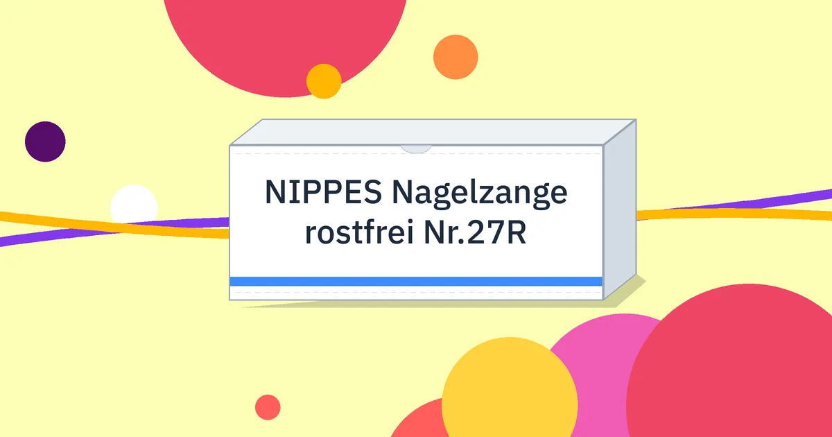 Symbolbild: Packung mit der Aufschrift NIPPES Nagelzange rostfrei Nr.27R (PZN 09092908) – Verfügbarkeit und Bezug in Apotheken in Frankfurt am Main