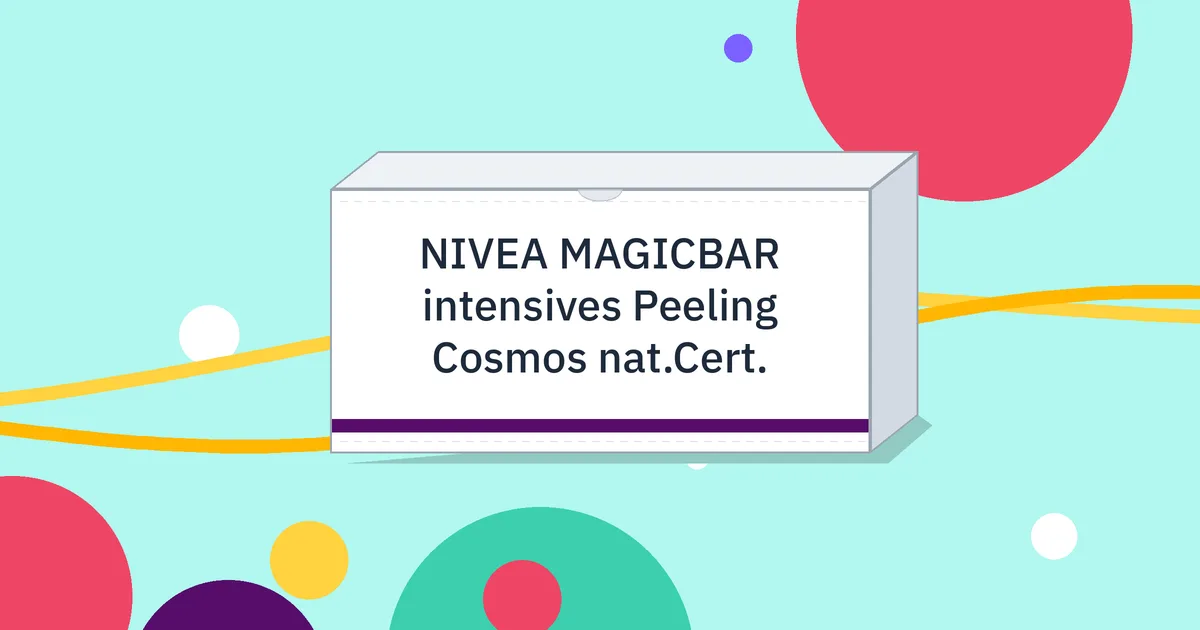 Symbolbild: Packung mit der Aufschrift NIVEA MAGICBAR intensives Peeling Cosmos nat.Cert. (PZN 17624710) – Verfügbarkeit und Bezug in Apotheken in Frankfurt am Main