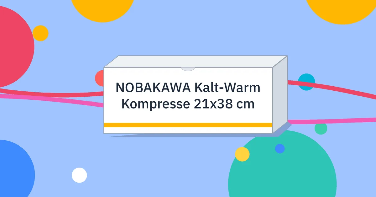 Symbolbild: Packung mit der Aufschrift NOBAKAWA Kalt-Warm Kompresse 21x38 cm (PZN 00611755) – Verfügbarkeit und Bezug in Apotheken in Frankfurt am Main