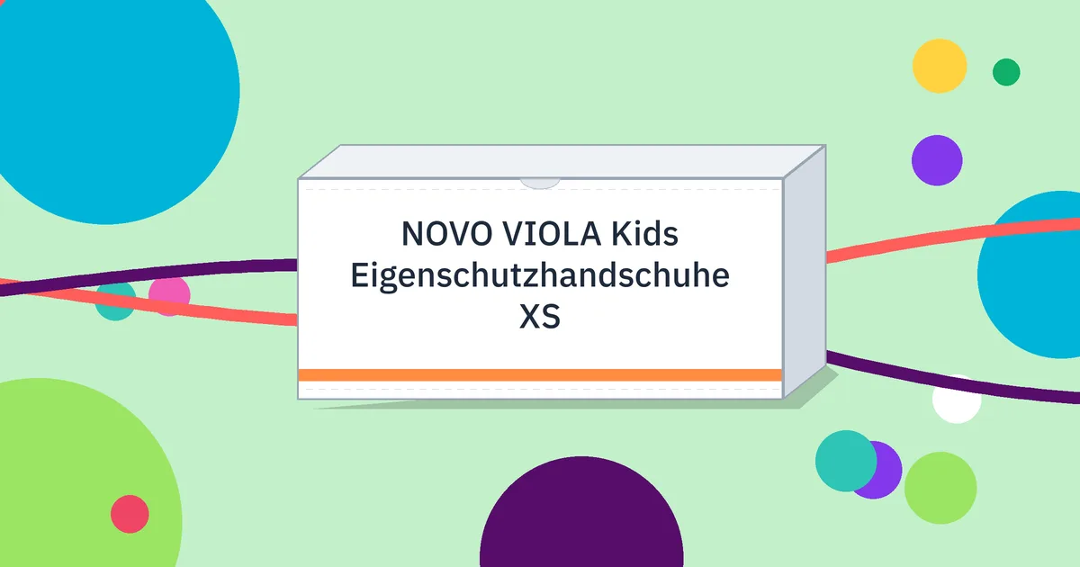 Symbolbild: Packung mit der Aufschrift NOVO VIOLA Kids Eigenschutzhandschuhe XS (PZN 19536252) – Verfügbarkeit und Bezug in Apotheken in Frankfurt am Main