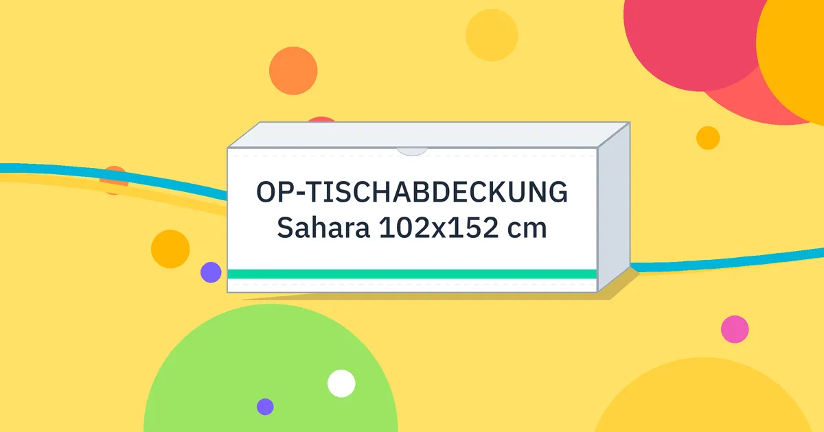 Symbolbild: Packung mit der Aufschrift OP-TISCHABDECKUNG Sahara 102x152 cm (PZN 01553511) – Verfügbarkeit und Bezug in Apotheken in Frankfurt am Main