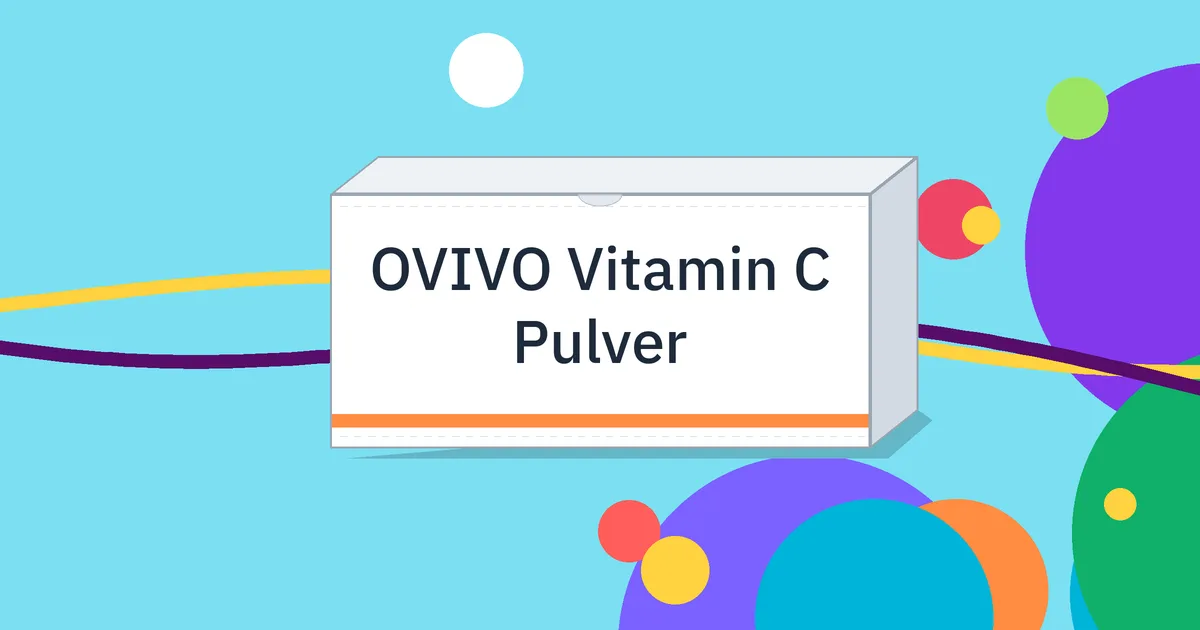 Symbolbild: Packung mit der Aufschrift OVIVO Vitamin C Pulver (PZN 16629450) – Verfügbarkeit und Bezug in Apotheken in Frankfurt am Main