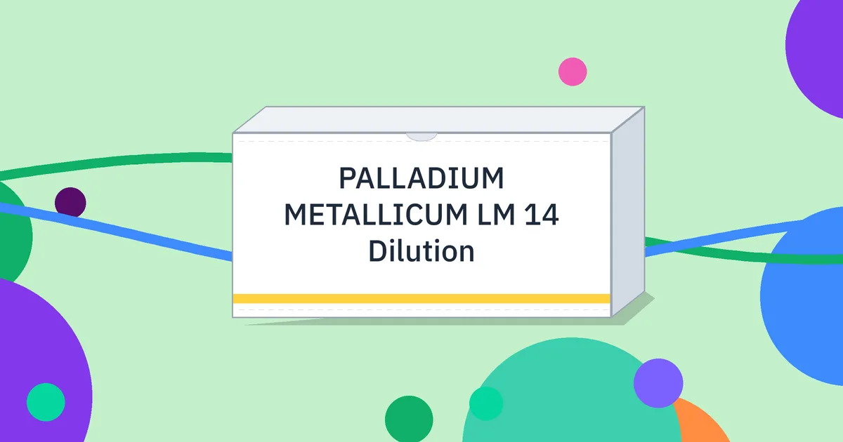 Symbolbild: Packung mit der Aufschrift PALLADIUM METALLICUM LM 14 Dilution (PZN 12975422) – Verfügbarkeit und Bezug in Apotheken in Frankfurt am Main
