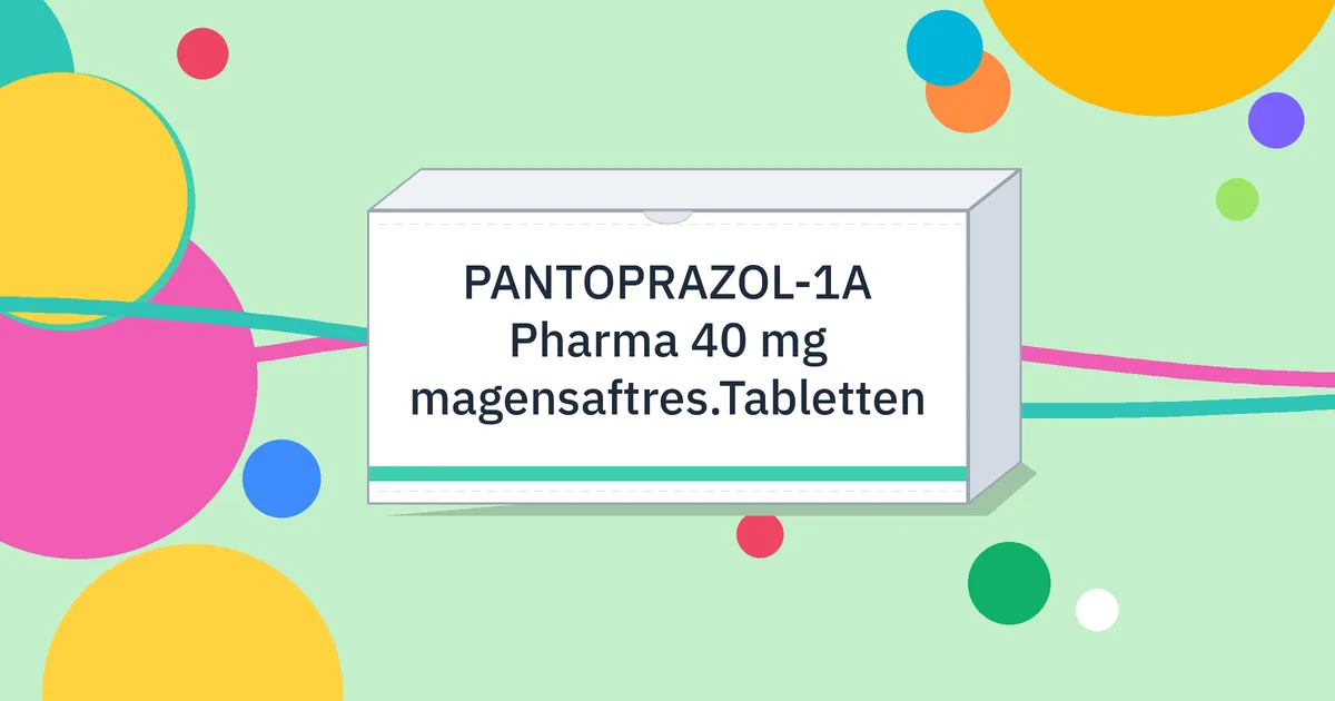 Symbolbild: Packung mit der Aufschrift PANTOPRAZOL-1A Pharma 40 mg magensaftres.Tabletten (PZN 00939510) – Verfügbarkeit und Bezug in Apotheken in Frankfurt am Main