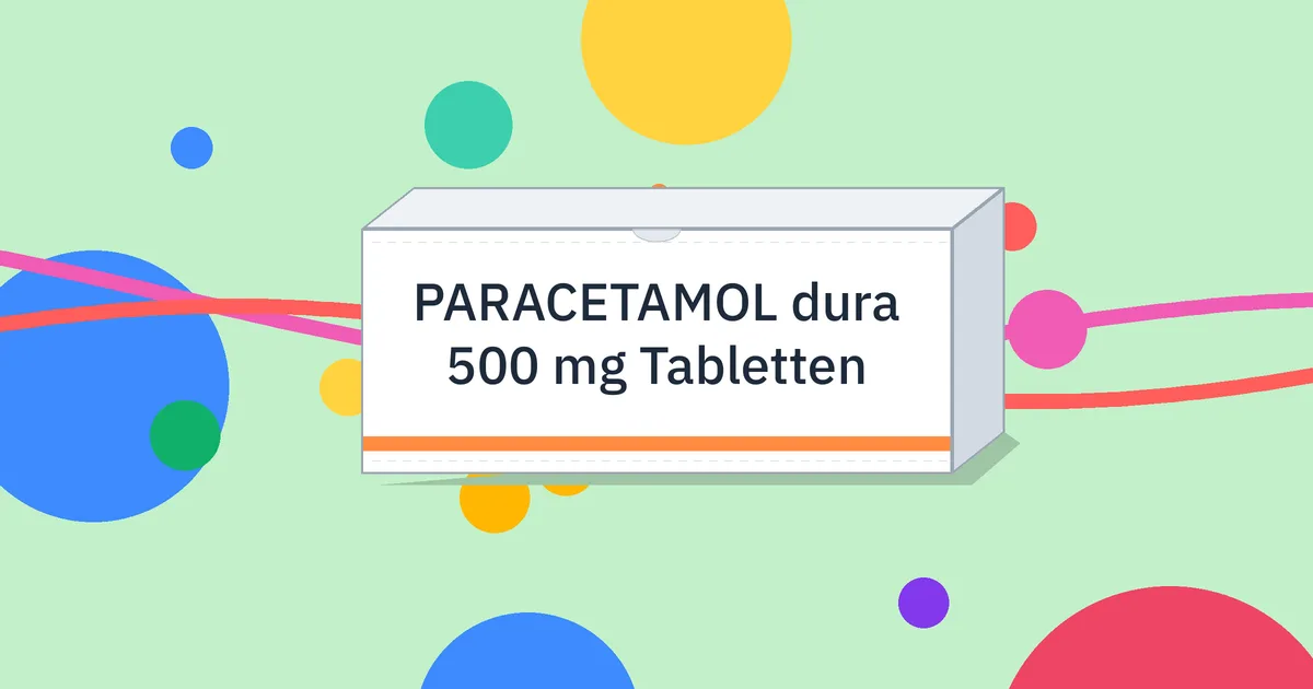 Symbolbild: Packung mit der Aufschrift PARACETAMOL dura 500 mg Tabletten (PZN 06714516) – Verfügbarkeit und Bezug in Apotheken in Frankfurt am Main
