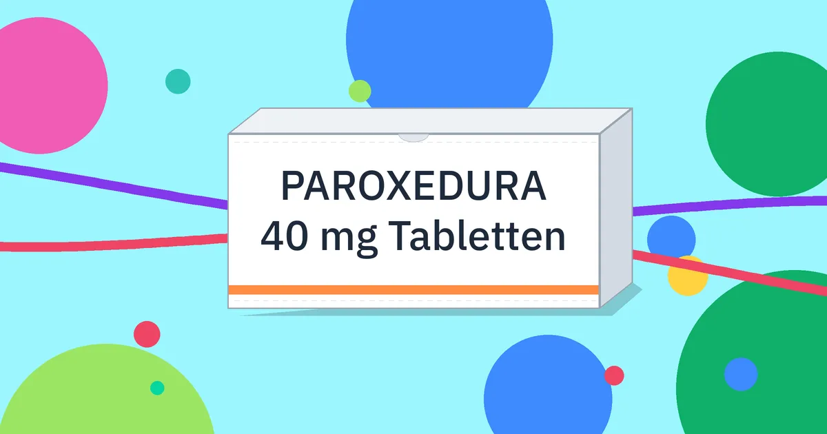 Symbolbild: Packung mit der Aufschrift PAROXEDURA 40 mg Tabletten (PZN 04898647) – Verfügbarkeit und Bezug in Apotheken in Frankfurt am Main