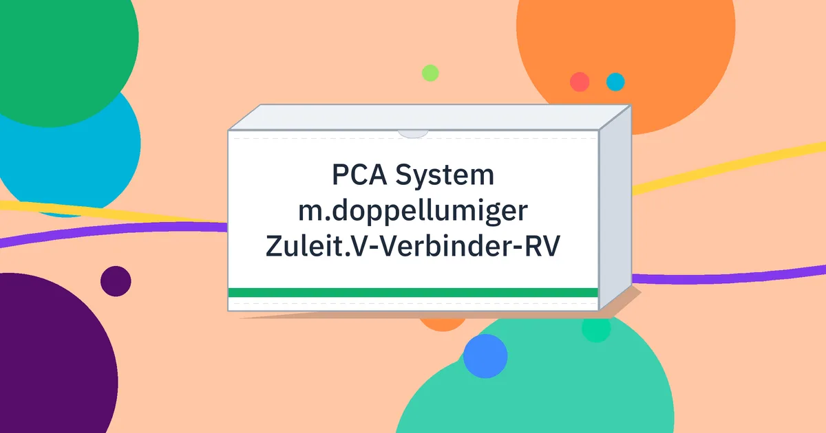 Symbolbild: Packung mit der Aufschrift PCA System m.doppellumiger Zuleit.V-Verbinder-RV (PZN 09716208) – Verfügbarkeit und Bezug in Apotheken in Frankfurt am Main