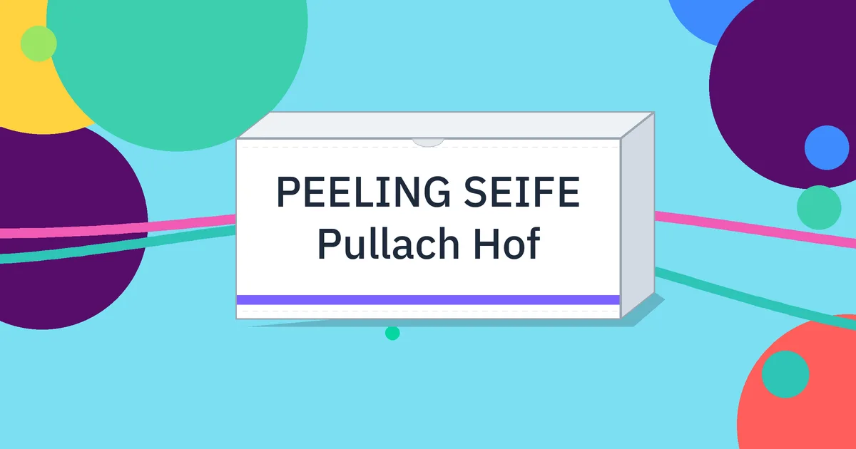 Symbolbild: Packung mit der Aufschrift PEELING SEIFE Pullach Hof (PZN 20421169) – Verfügbarkeit und Bezug in Apotheken in Frankfurt am Main