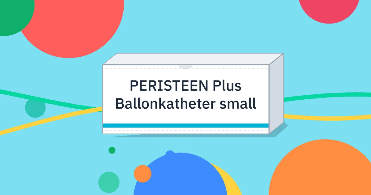 Symbolbild: Packung mit der Aufschrift PERISTEEN Plus Ballonkatheter small (PZN 17179397) – Verfügbarkeit und Bezug in Apotheken in Frankfurt am Main