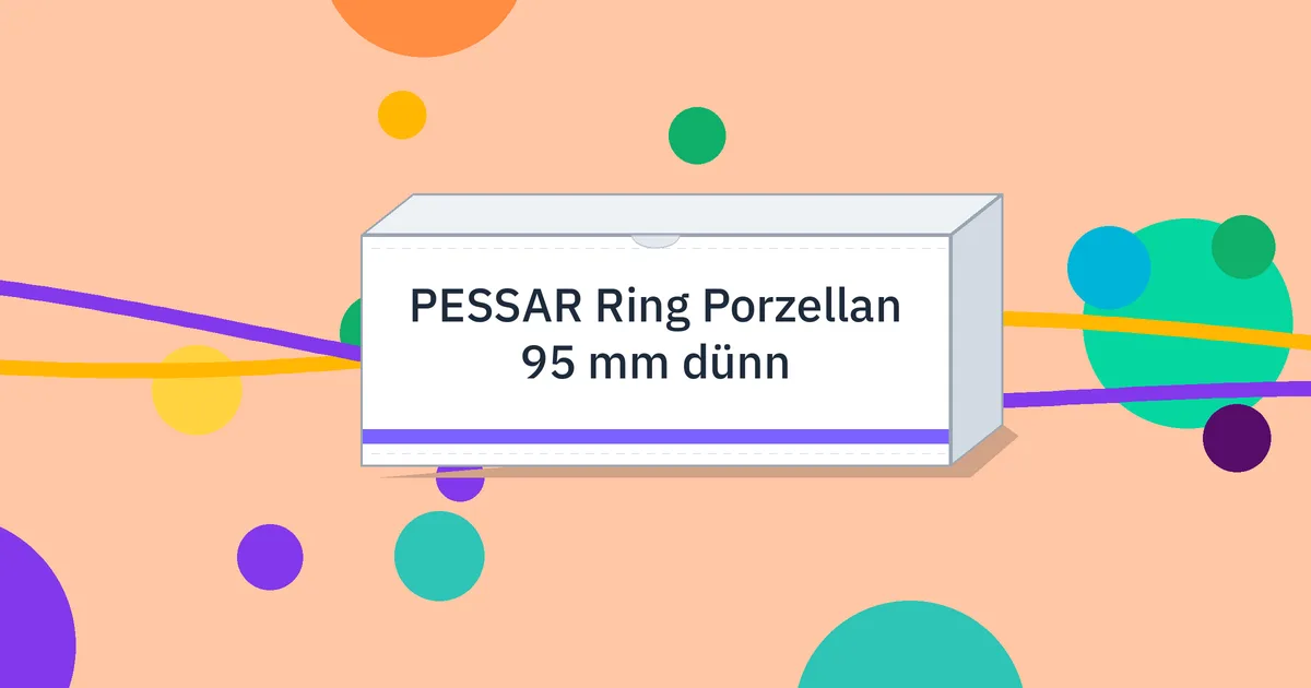 Symbolbild: Packung mit der Aufschrift PESSAR Ring Porzellan 95 mm dünn (PZN 01733414) – Verfügbarkeit und Bezug in Apotheken in Frankfurt am Main