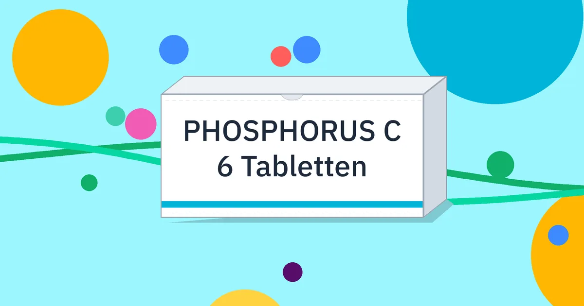 Symbolbild: Packung mit der Aufschrift PHOSPHORUS C 6 Tabletten (PZN 07177109) – Verfügbarkeit und Bezug in Apotheken in Frankfurt am Main