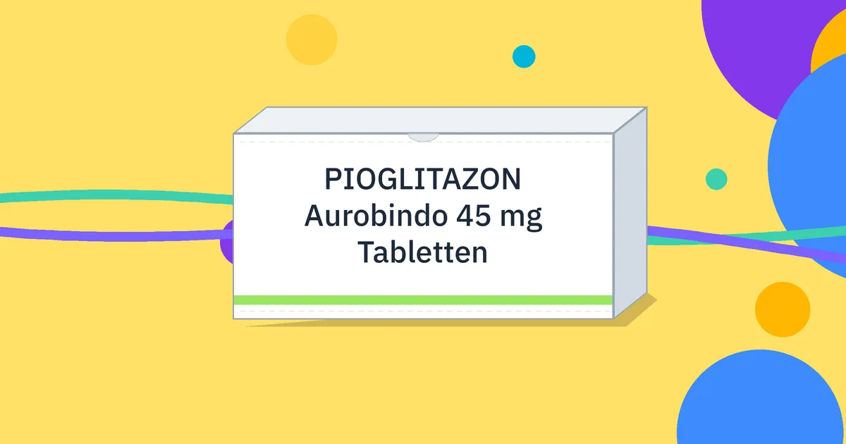 Symbolbild: Packung mit der Aufschrift PIOGLITAZON Aurobindo 45 mg Tabletten (PZN 01129931) – Verfügbarkeit und Bezug in Apotheken in Frankfurt am Main