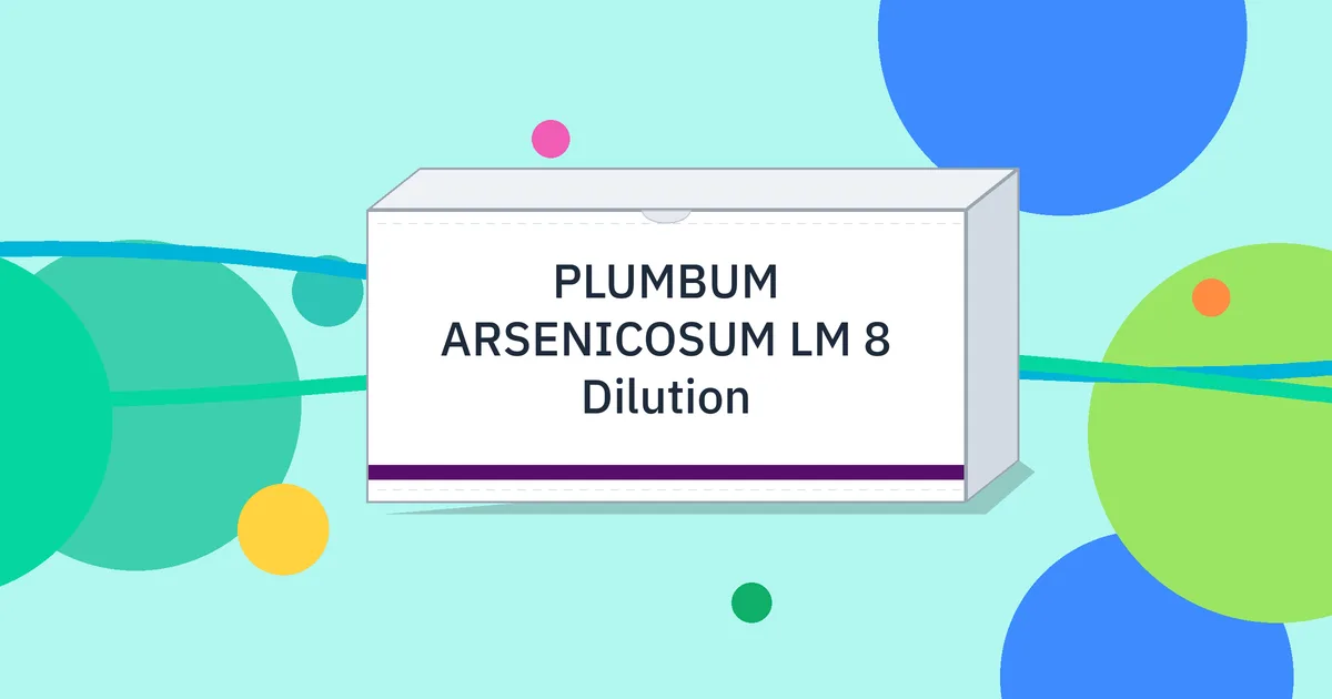 Symbolbild: Packung mit der Aufschrift PLUMBUM ARSENICOSUM LM 8 Dilution (PZN 13039245) – Verfügbarkeit und Bezug in Apotheken in Frankfurt am Main