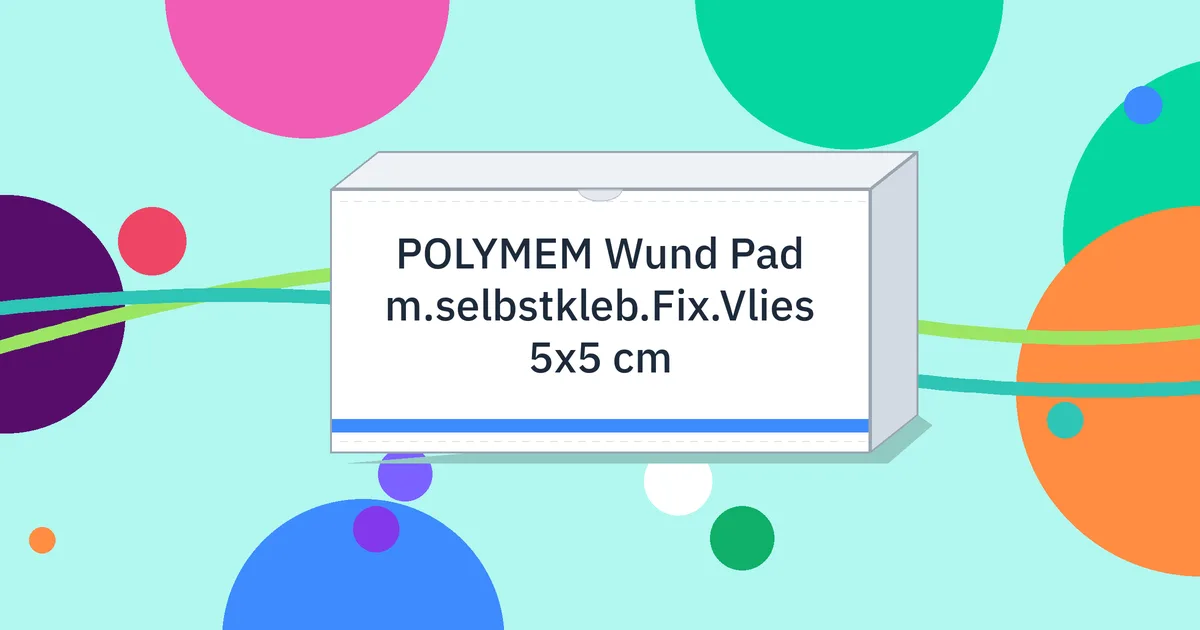 Symbolbild: Packung mit der Aufschrift POLYMEM Wund Pad m.selbstkleb.Fix.Vlies 5x5 cm (PZN 02919919) – Verfügbarkeit und Bezug in Apotheken in Frankfurt am Main