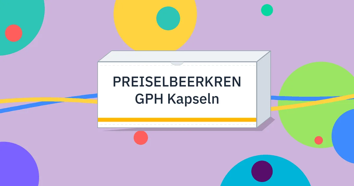 Symbolbild: Packung mit der Aufschrift PREISELBEERKREN GPH Kapseln (PZN 10265107) – Verfügbarkeit und Bezug in Apotheken in Frankfurt am Main