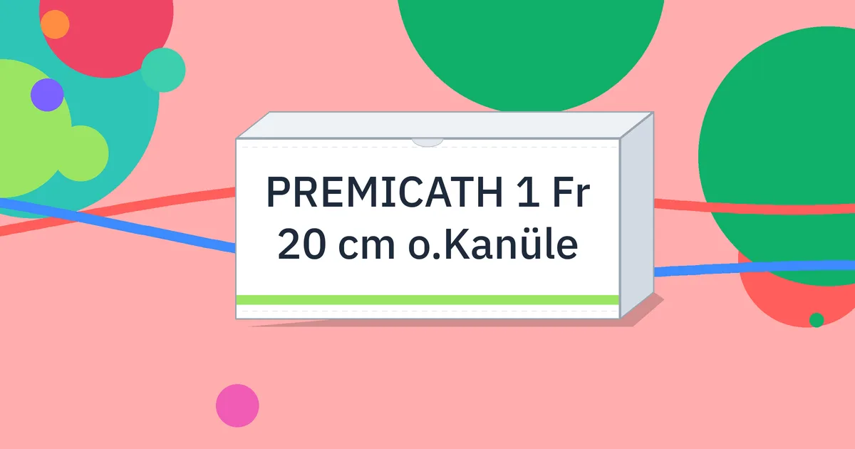 Symbolbild: Packung mit der Aufschrift PREMICATH 1 Fr 20 cm o.Kanüle (PZN 00974995) – Verfügbarkeit und Bezug in Apotheken in Frankfurt am Main