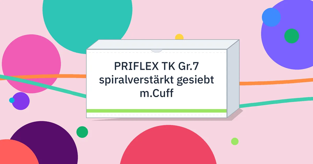 Symbolbild: Packung mit der Aufschrift PRIFLEX TK Gr.7 spiralverstärkt gesiebt m.Cuff (PZN 10287600) – Verfügbarkeit und Bezug in Apotheken in Frankfurt am Main