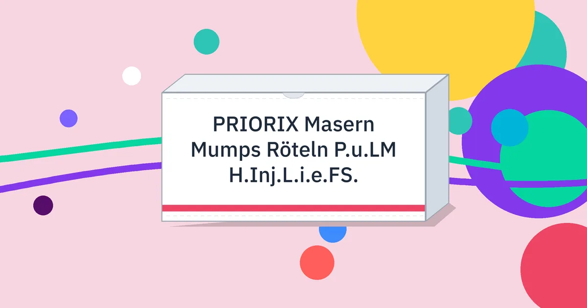 Symbolbild: Packung mit der Aufschrift PRIORIX Masern Mumps Röteln P.u.LM H.Inj.L.i.e.FS. (PZN 17565657) – Verfügbarkeit und Bezug in Apotheken in Frankfurt am Main