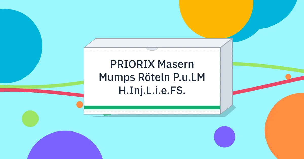 Symbolbild: Packung mit der Aufschrift PRIORIX Masern Mumps Röteln P.u.LM H.Inj.L.i.e.FS. (PZN 00258253) – Verfügbarkeit und Bezug in Apotheken in Frankfurt am Main