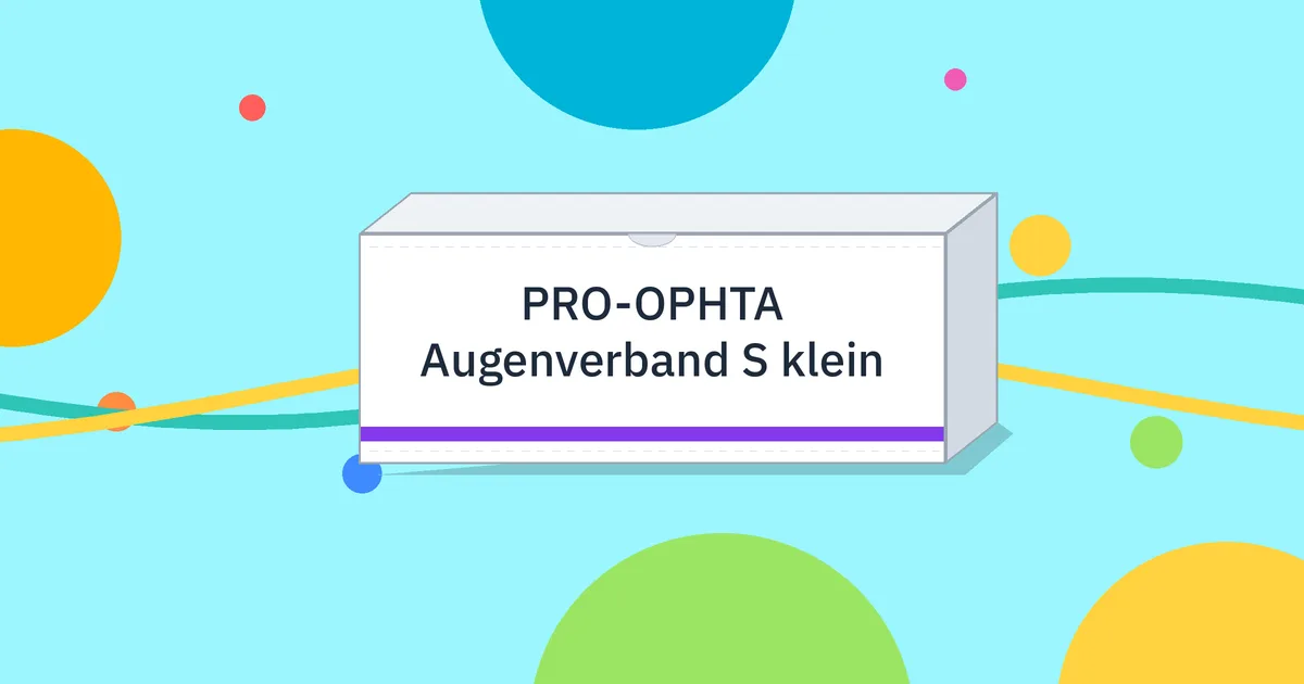 Symbolbild: Packung mit der Aufschrift PRO-OPHTA Augenverband S klein (PZN 18833516) – Verfügbarkeit und Bezug in Apotheken in Frankfurt am Main