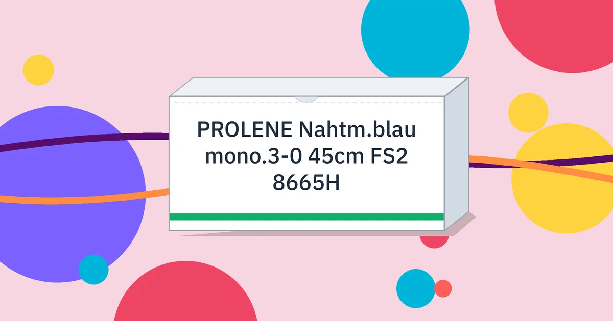 Symbolbild: Packung mit der Aufschrift PROLENE Nahtm.blau mono.3-0 45cm FS2 8665H (PZN 16806685) – Verfügbarkeit und Bezug in Apotheken in Frankfurt am Main