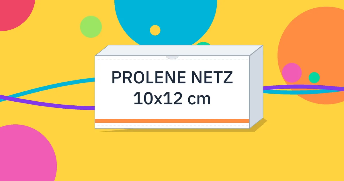 Symbolbild: Packung mit der Aufschrift PROLENE NETZ 10x12 cm (PZN 20891231) – Verfügbarkeit und Bezug in Apotheken in Frankfurt am Main