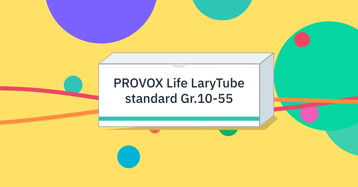 Symbolbild: Packung mit der Aufschrift PROVOX Life LaryTube standard Gr.10-55 (PZN 19625091) – Verfügbarkeit und Bezug in Apotheken in Frankfurt am Main