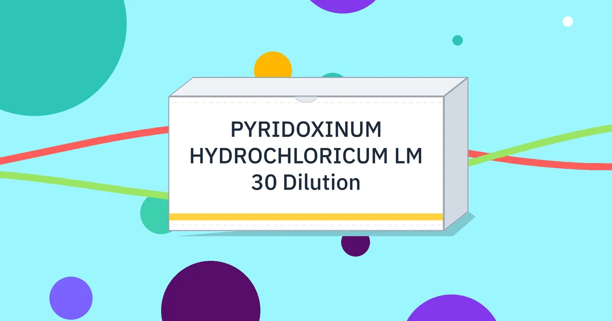 Symbolbild: Packung mit der Aufschrift PYRIDOXINUM HYDROCHLORICUM LM 30 Dilution (PZN 13672480) – Verfügbarkeit und Bezug in Apotheken in Frankfurt am Main