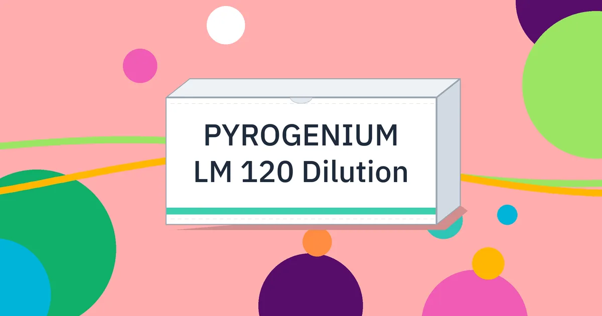 Symbolbild: Packung mit der Aufschrift PYROGENIUM LM 120 Dilution (PZN 13045300) – Verfügbarkeit und Bezug in Apotheken in Frankfurt am Main