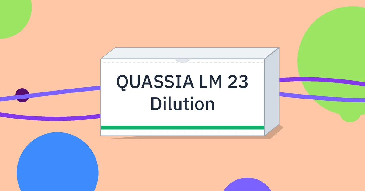 Symbolbild: Packung mit der Aufschrift QUASSIA LM 23 Dilution (PZN 13673344) – Verfügbarkeit und Bezug in Apotheken in Frankfurt am Main
