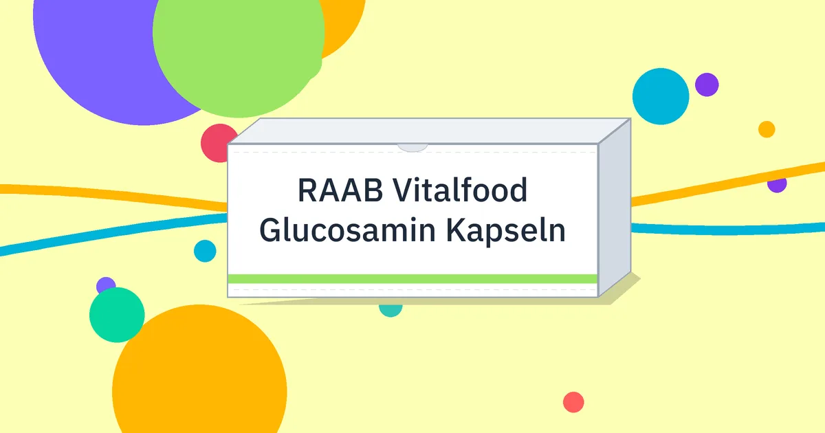 Symbolbild: Packung mit der Aufschrift RAAB Vitalfood Glucosamin Kapseln (PZN 19305050) – Verfügbarkeit und Bezug in Apotheken in Frankfurt am Main