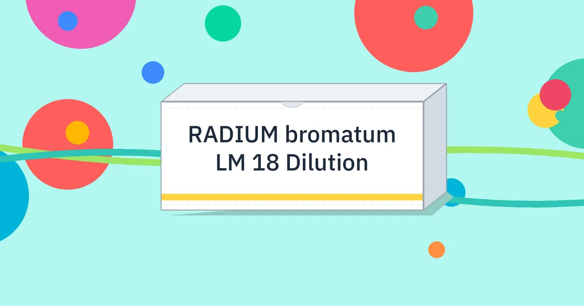 Symbolbild: Packung mit der Aufschrift RADIUM bromatum LM 18 Dilution (PZN 02603524) – Verfügbarkeit und Bezug in Apotheken in Frankfurt am Main