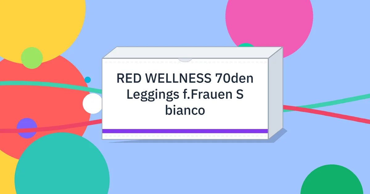 Symbolbild: Packung mit der Aufschrift RED WELLNESS 70den Leggings f.Frauen S bianco (PZN 16174593) – Verfügbarkeit und Bezug in Apotheken in Frankfurt am Main