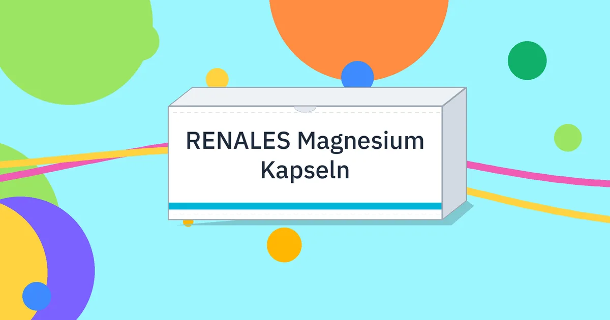 Symbolbild: Packung mit der Aufschrift RENALES Magnesium Kapseln (PZN 16369397) – Verfügbarkeit und Bezug in Apotheken in Frankfurt am Main