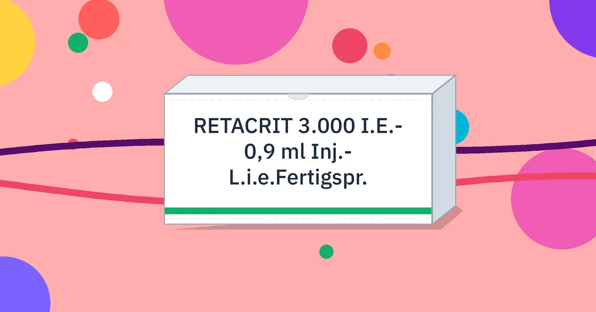 Symbolbild: Packung mit der Aufschrift RETACRIT 3.000 I.E.-0,9 ml Inj.-L.i.e.Fertigspr. (PZN 12343202) – Verfügbarkeit und Bezug in Apotheken in Frankfurt am Main